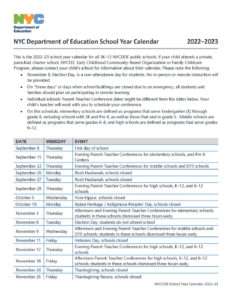 Calendar – P.S. 272 Curtis Estabrook School